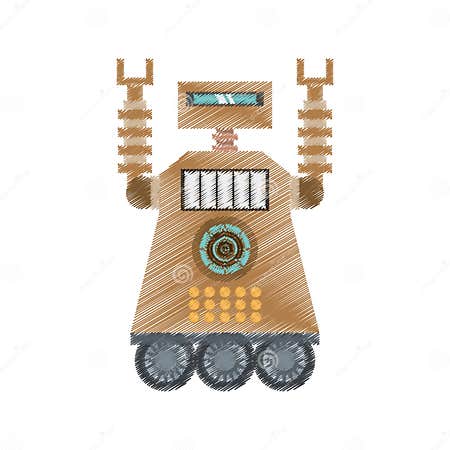 Drawing Brown Robot Technology Future Artificial Intelligence Stock ...