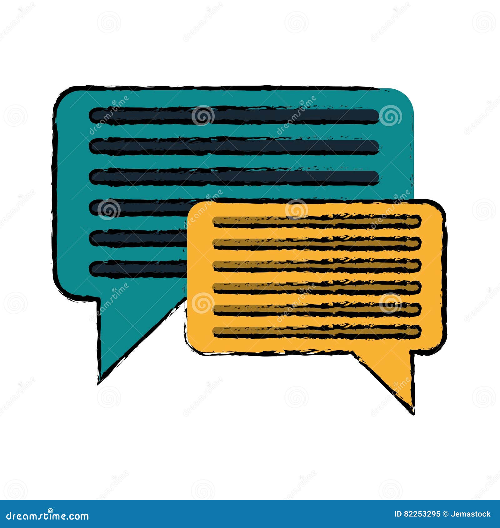 Drawing Bubble Speech Message Discussion Stock Vector - Illustration of ...