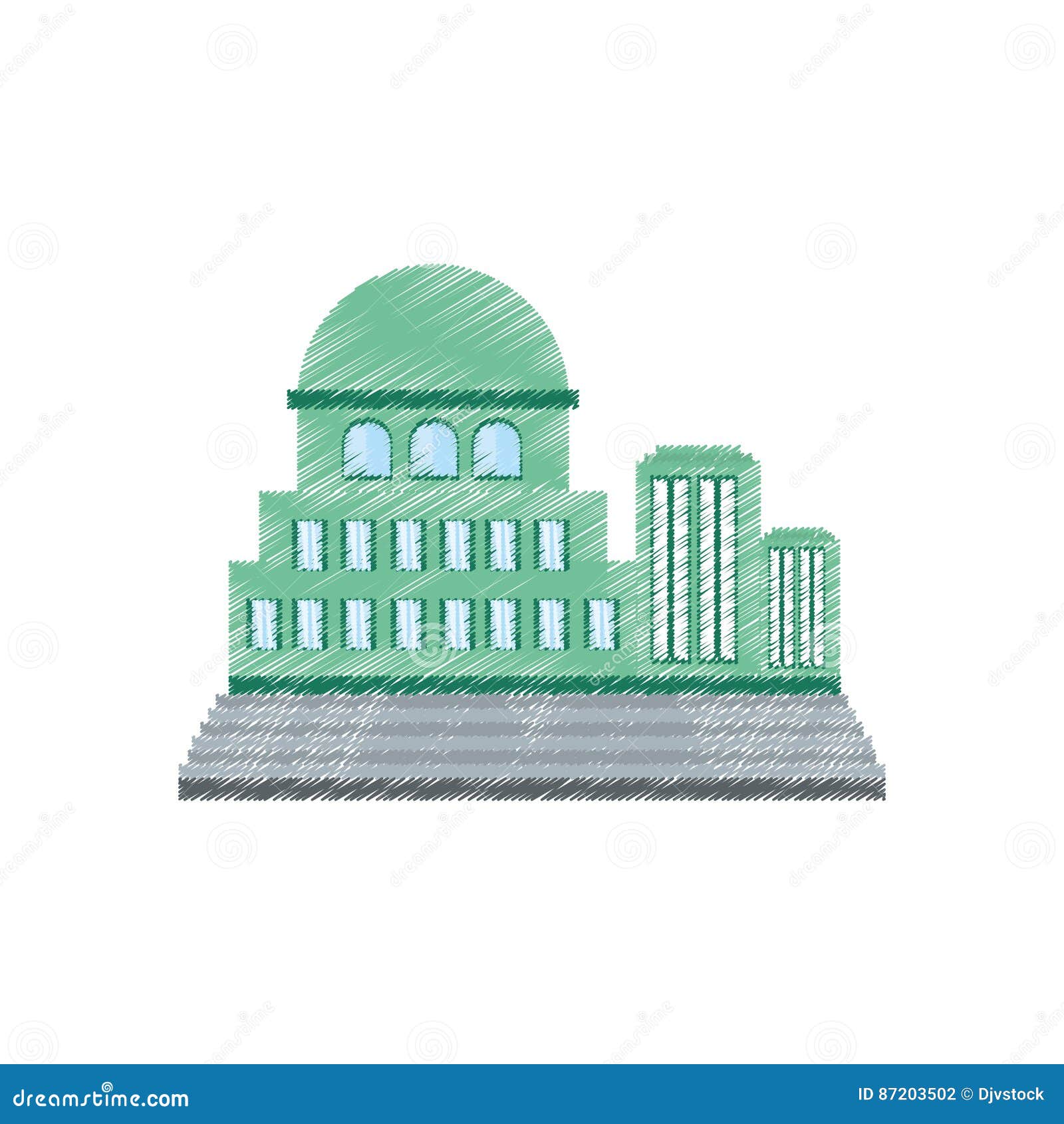 Drawing Building Commercial City Stock Illustration - Illustration of ...