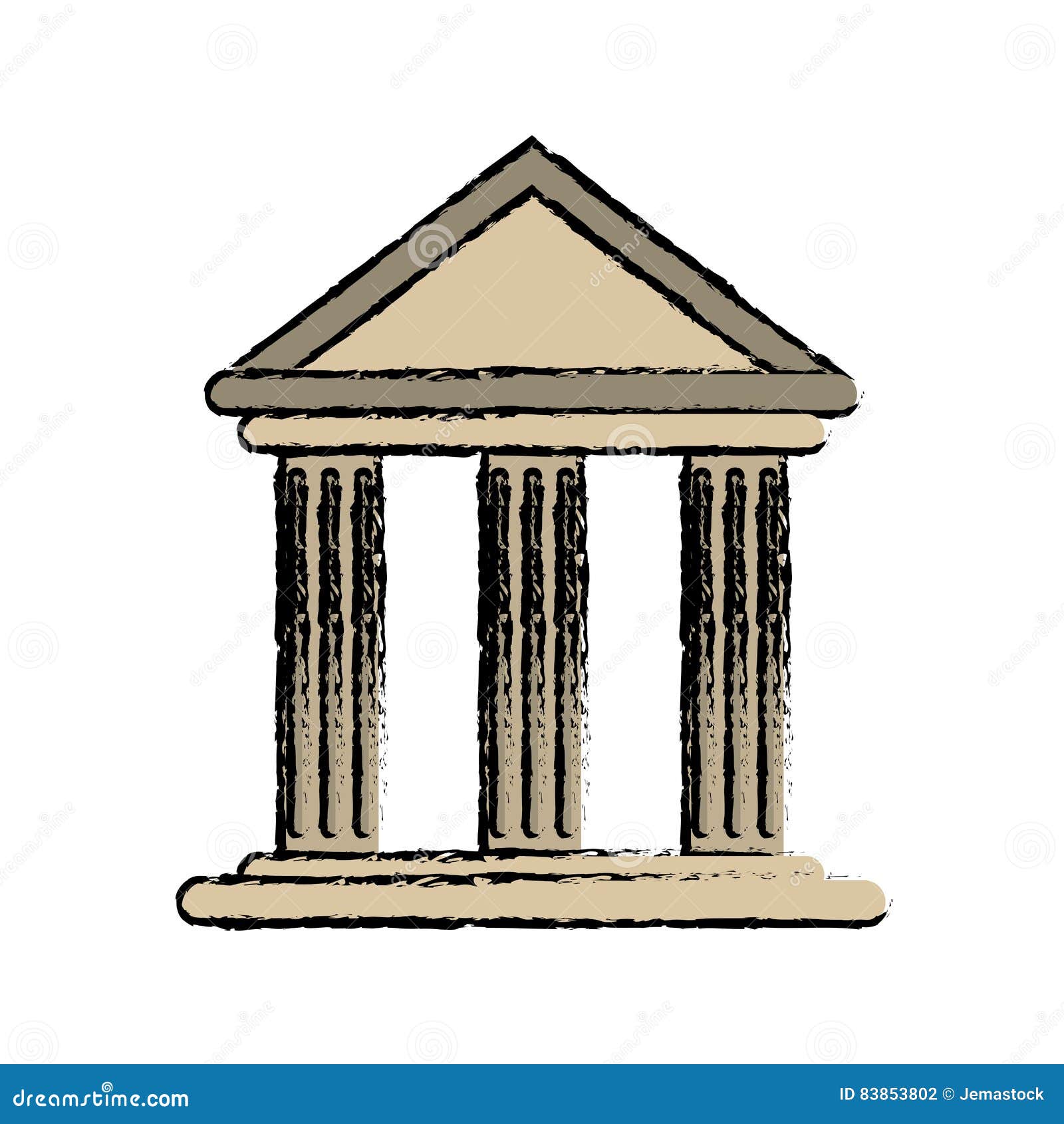 Drawing Building Office Bank Structure Stock Vector - Illustration of ...