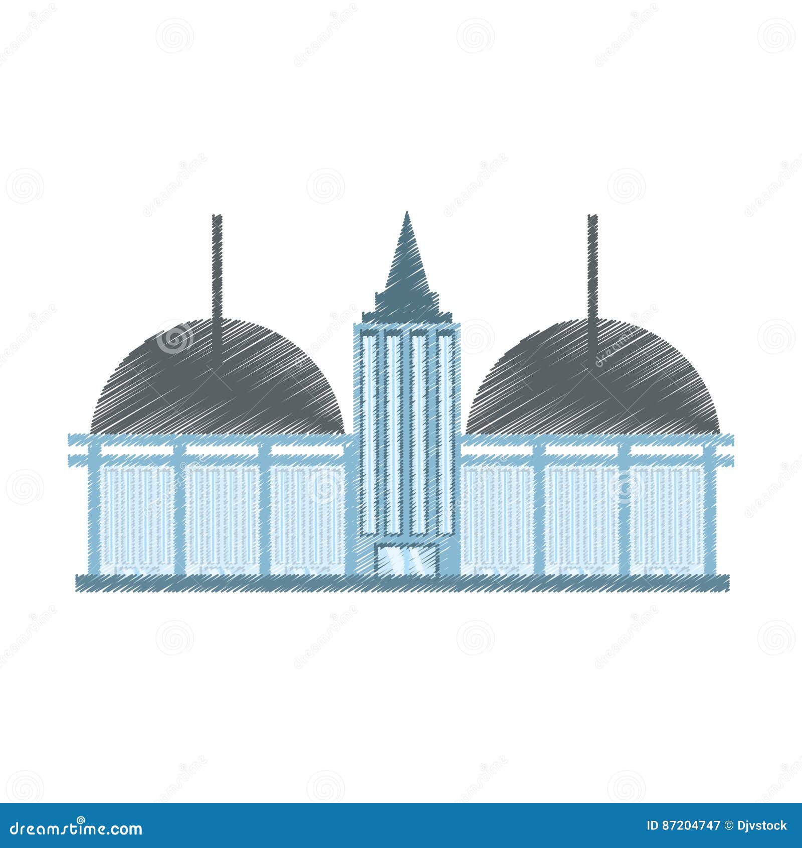 Drawing Building Shopping Mall Royalty-Free Illustration ...