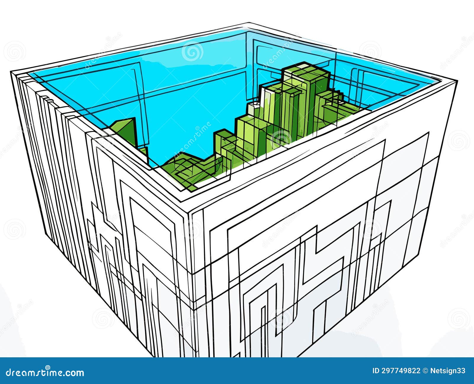 A Drawing of a Building in a Square Shape - Thinking Outside the Box ...
