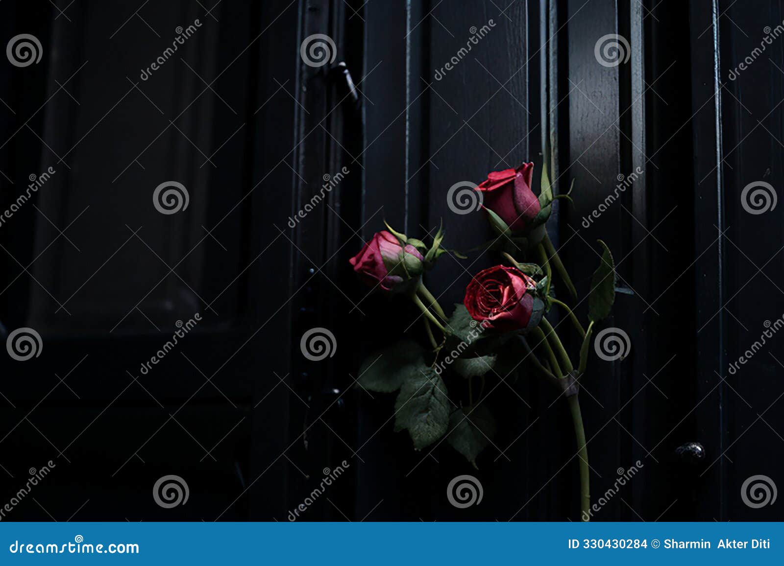 A Drawing with Bullets is a Bundle of Roses Lying on the Ground in the ...