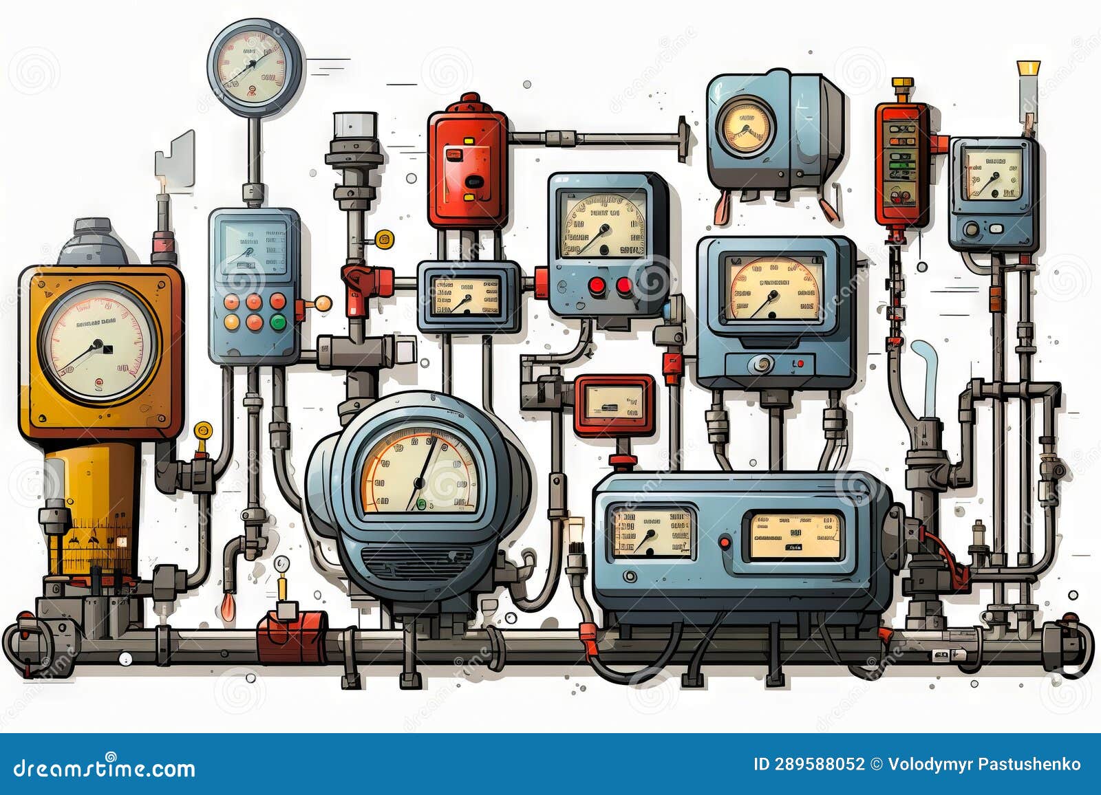 Drawing of Bunch of Different Types of Gauges. Generative AI Stock ...