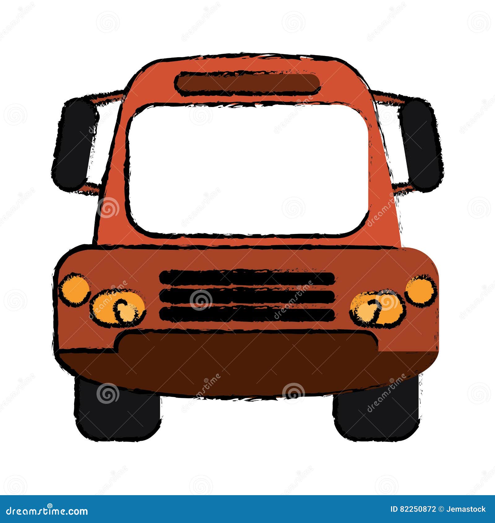 Drawing Bus Public Transport City Front View Stock Vector ...