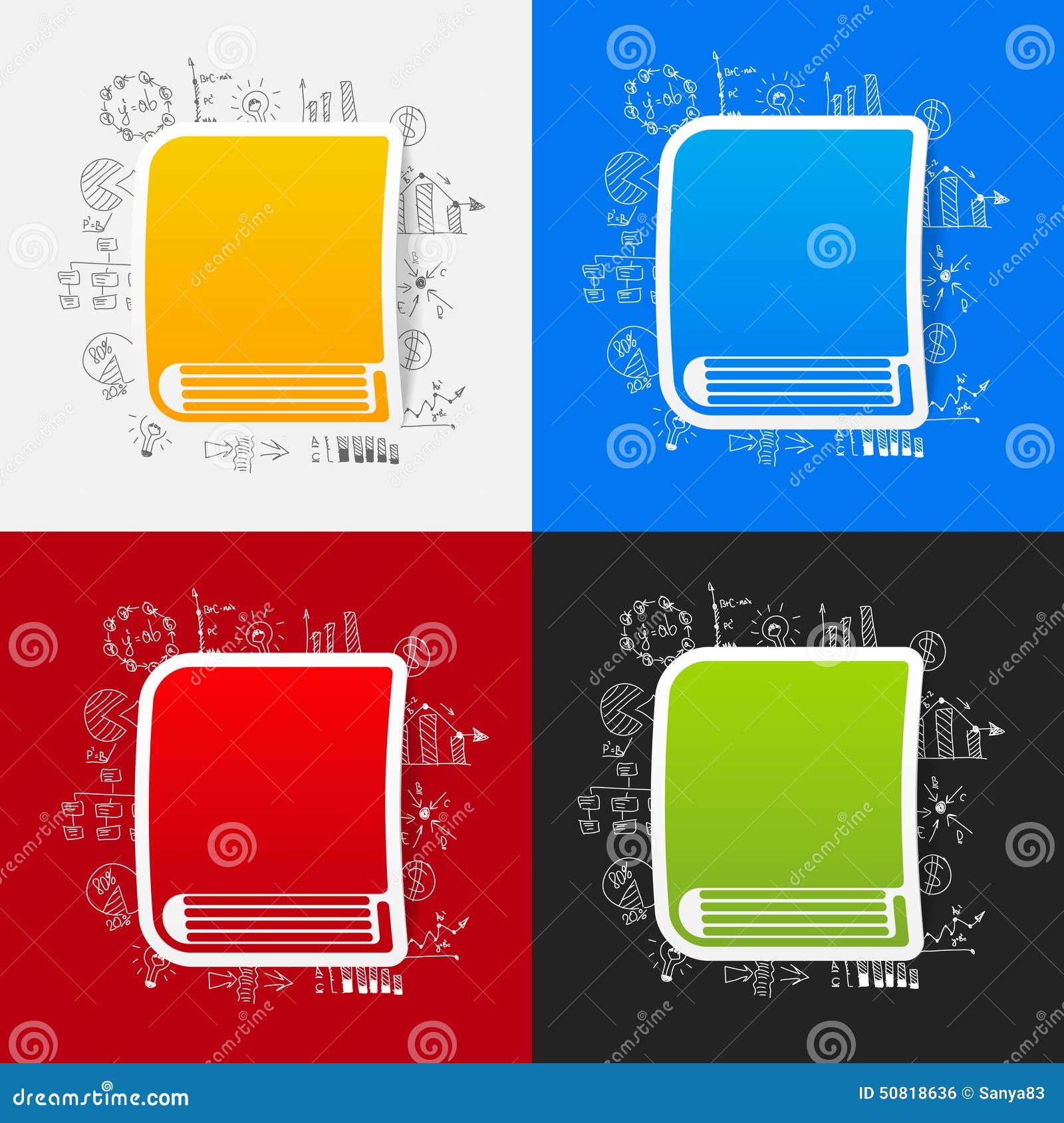 Drawing Business Formulas: Book Stock Vector - Illustration of library ...
