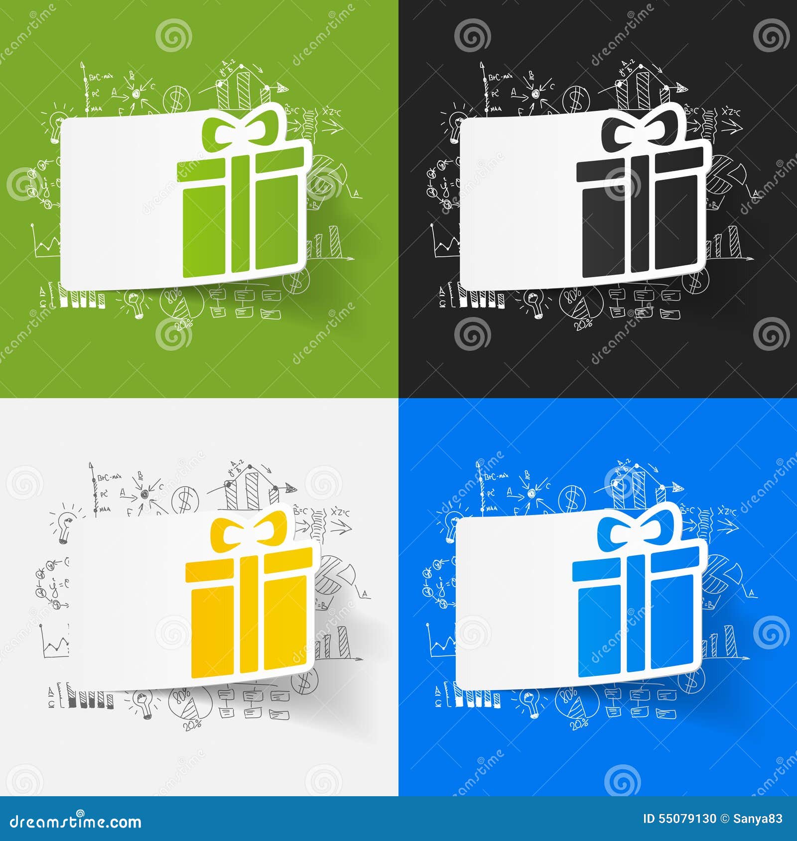 Drawing Business Formulas. Gift Box Stock Vector - Illustration of ...