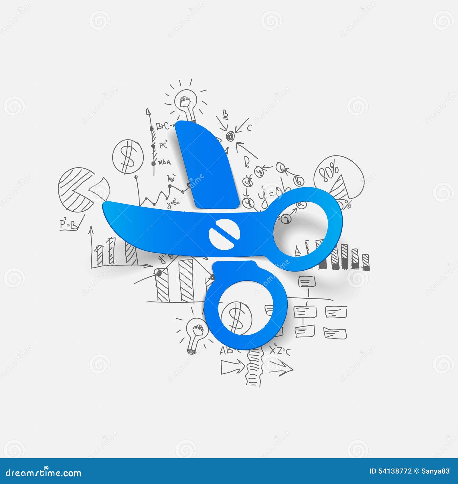 Drawing Business Formulas: Scissors Stock Vector - Illustration of ...