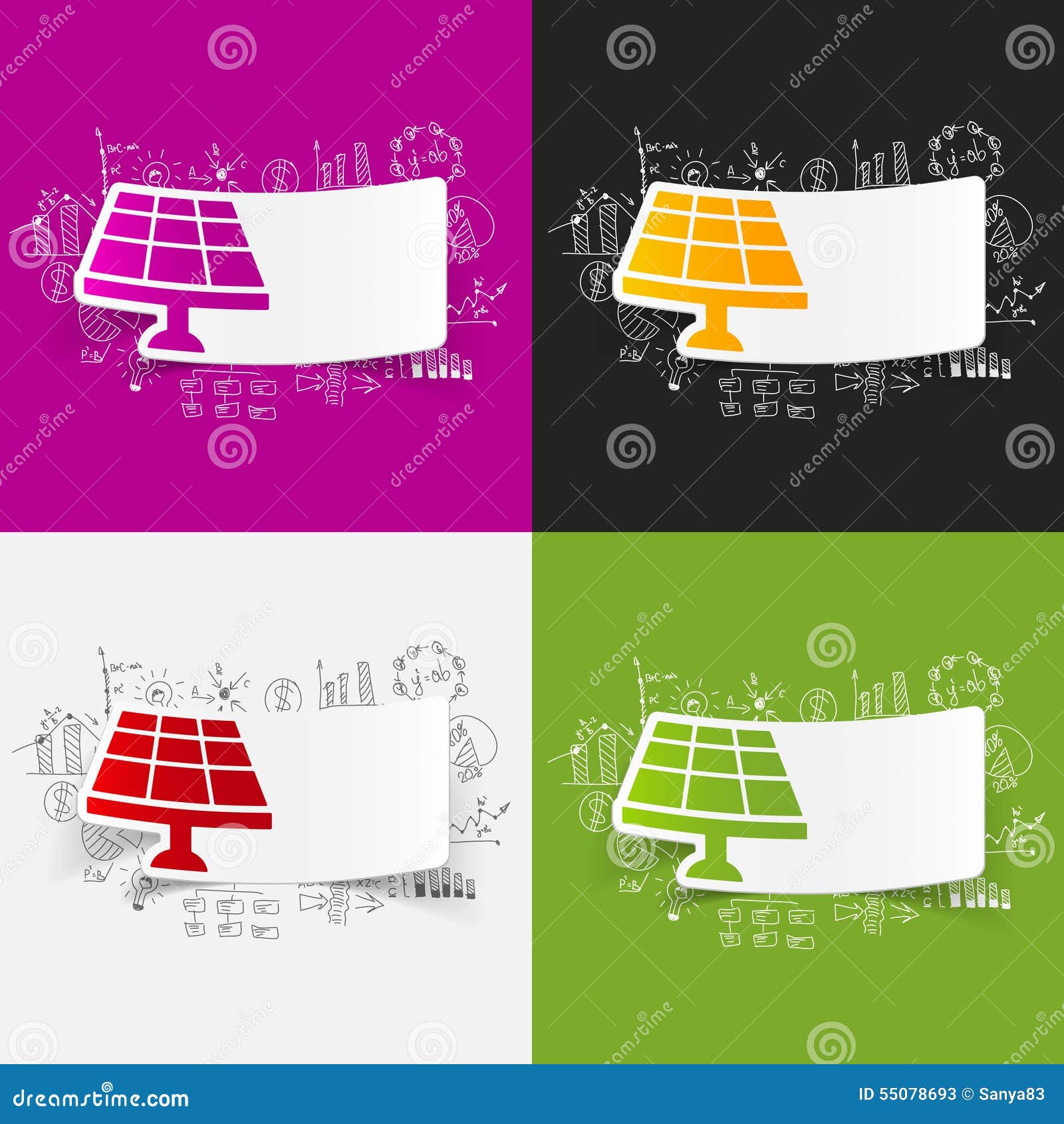 Drawing Business Formulas. Solar Battery Stock Vector - Illustration of ...