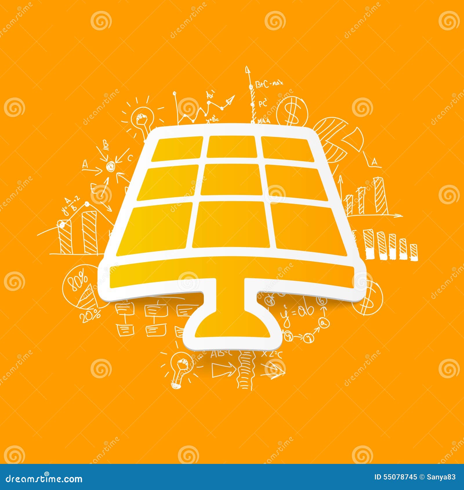 Drawing Business Formulas. Solar Battery Stock Vector - Illustration of ...