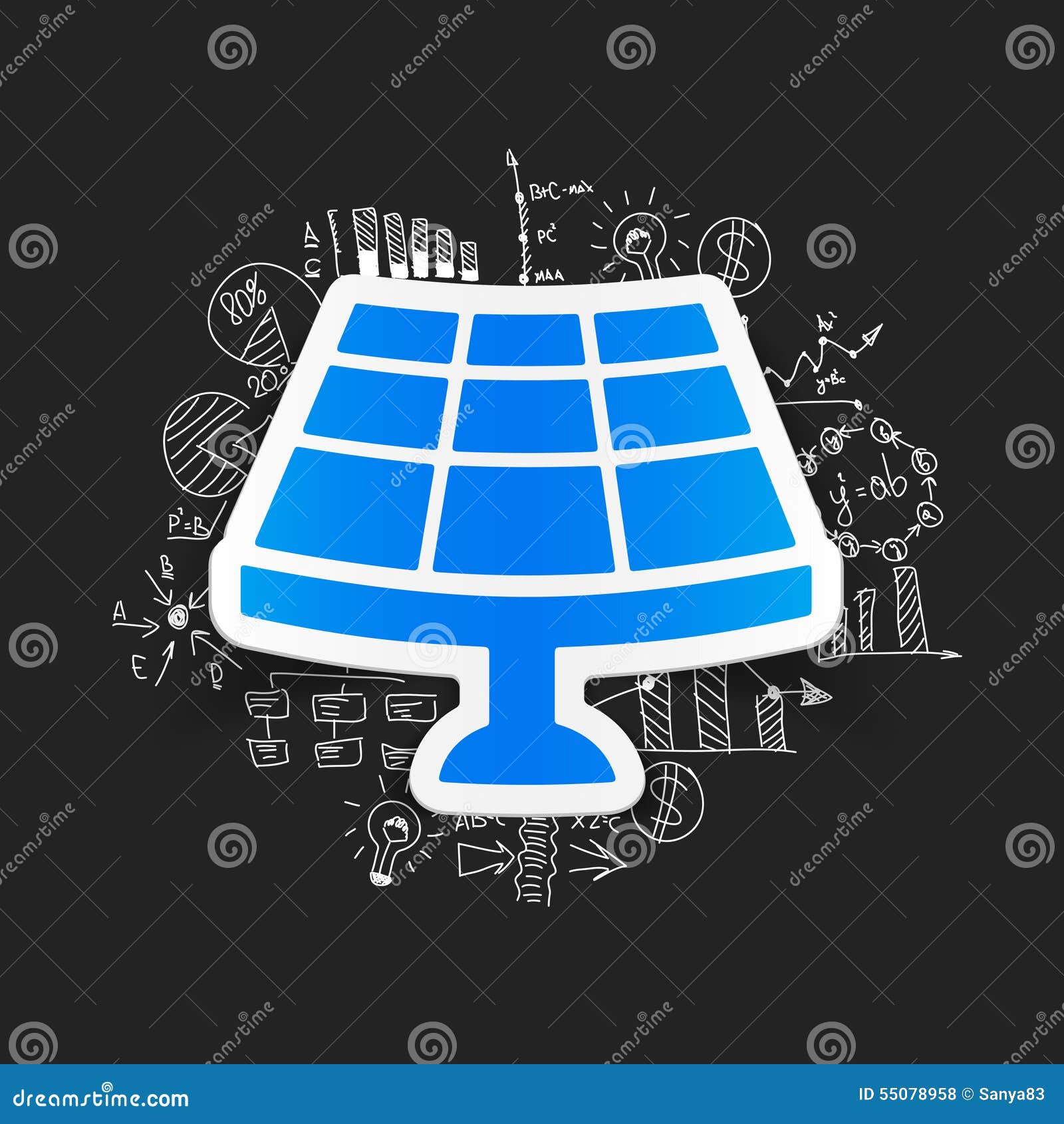Drawing Business Formulas. Solar Battery Stock Vector - Illustration of ...