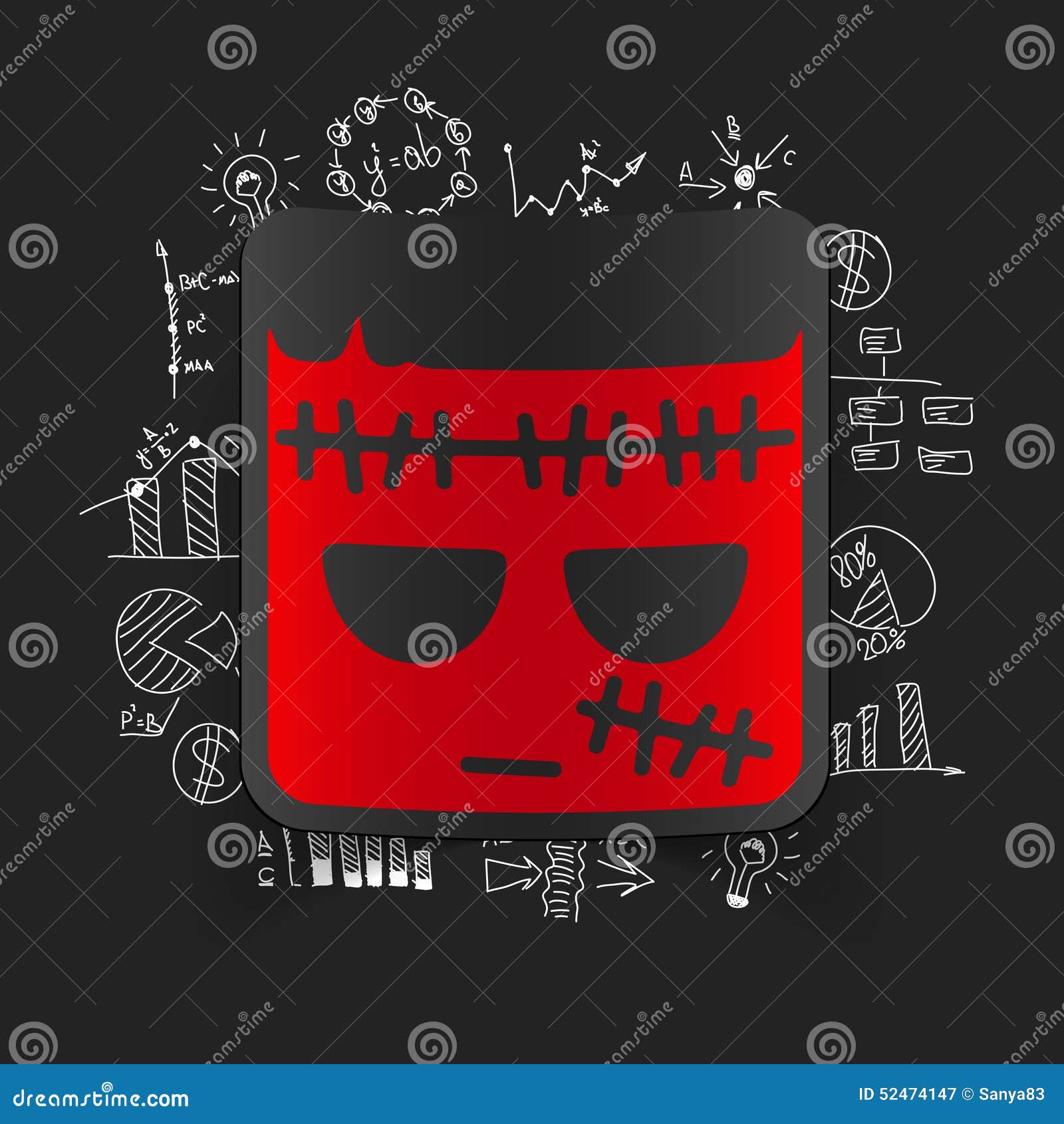 Drawing Business Formulas. Zombie Stock Vector - Illustration of ...