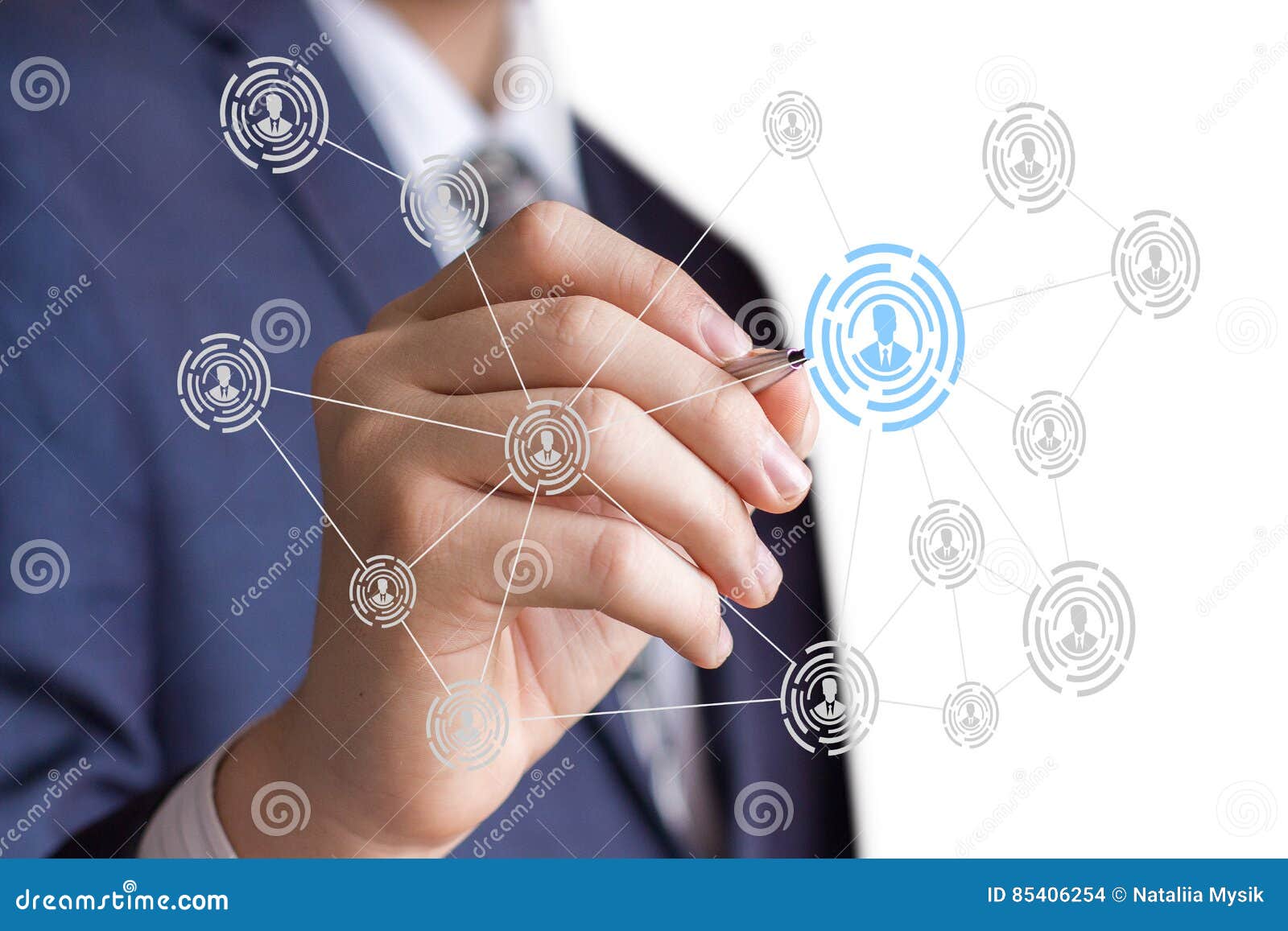 Drawing business network. stock photo. Image of businessman - 85406254