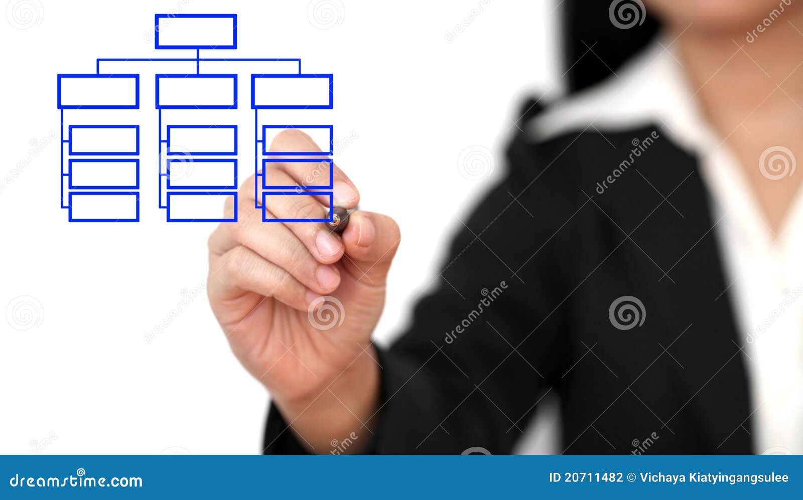 Drawing Business Organization Chart Stock Photo - Image of glass ...