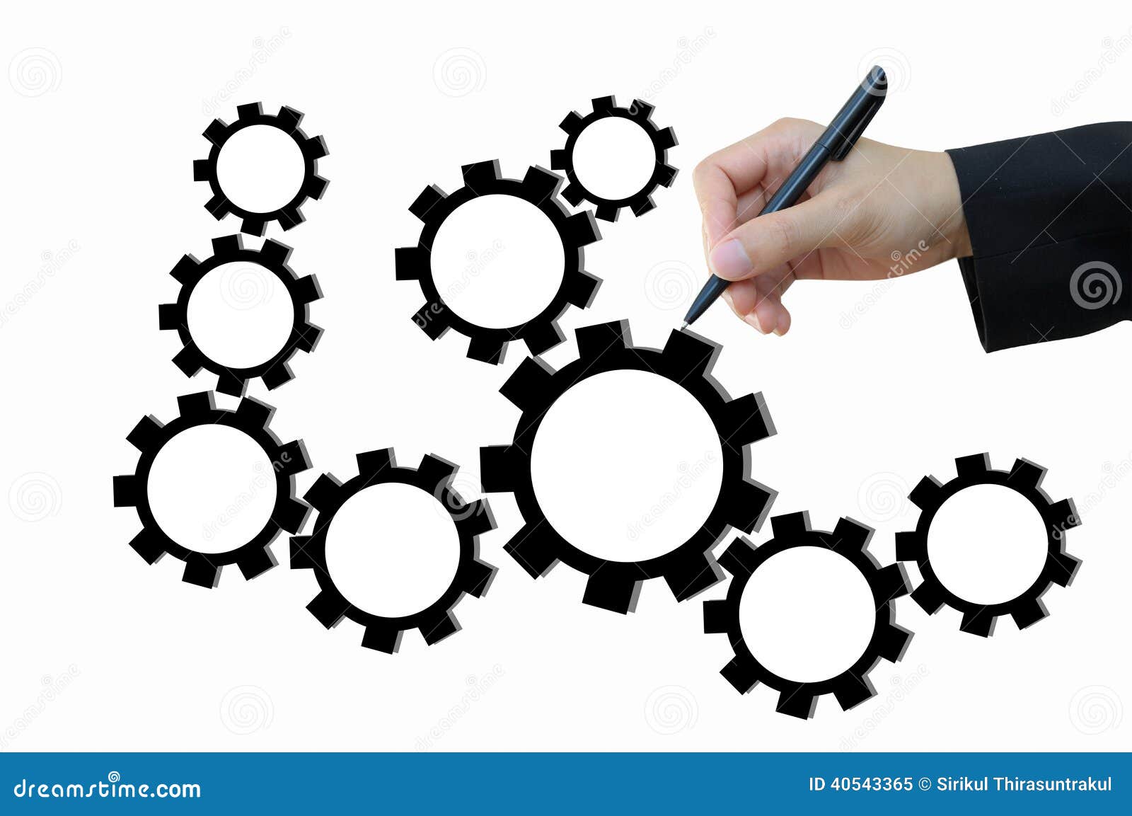 Drawing Business Plan by Gear for Successful Concept Stock Image ...