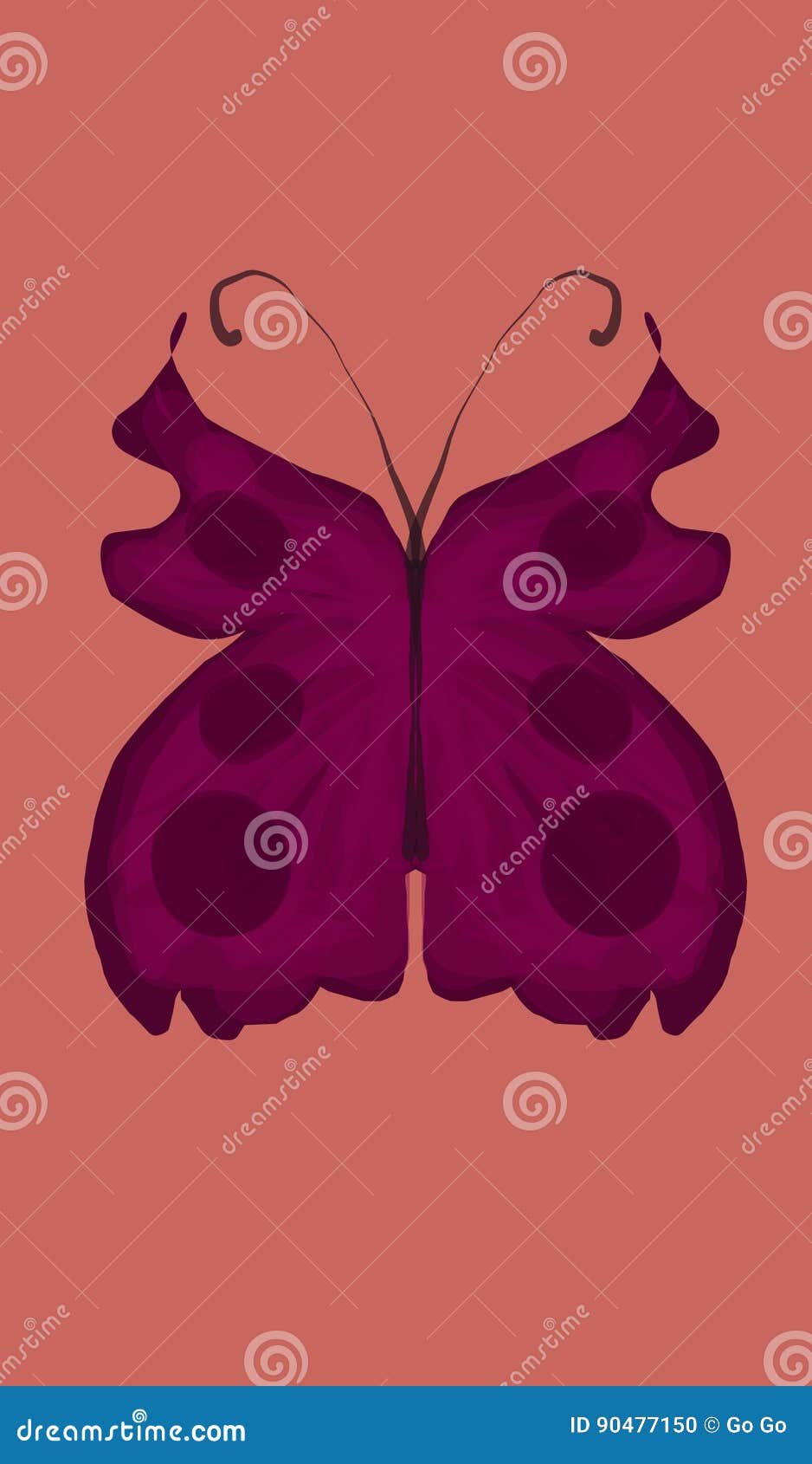 Drawing butterfly violet stock illustration. Illustration of spring ...