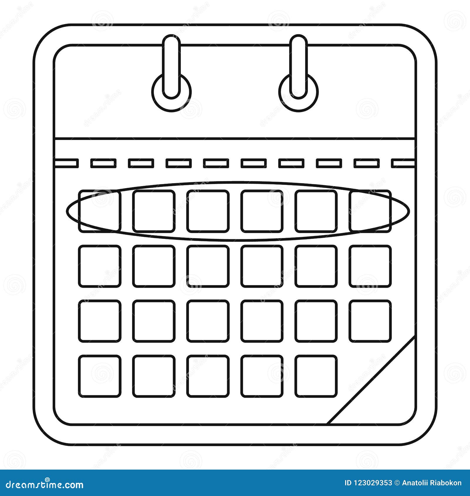 Drawing Calendar Icon, Outline Style. Stock Illustration - Illustration ...