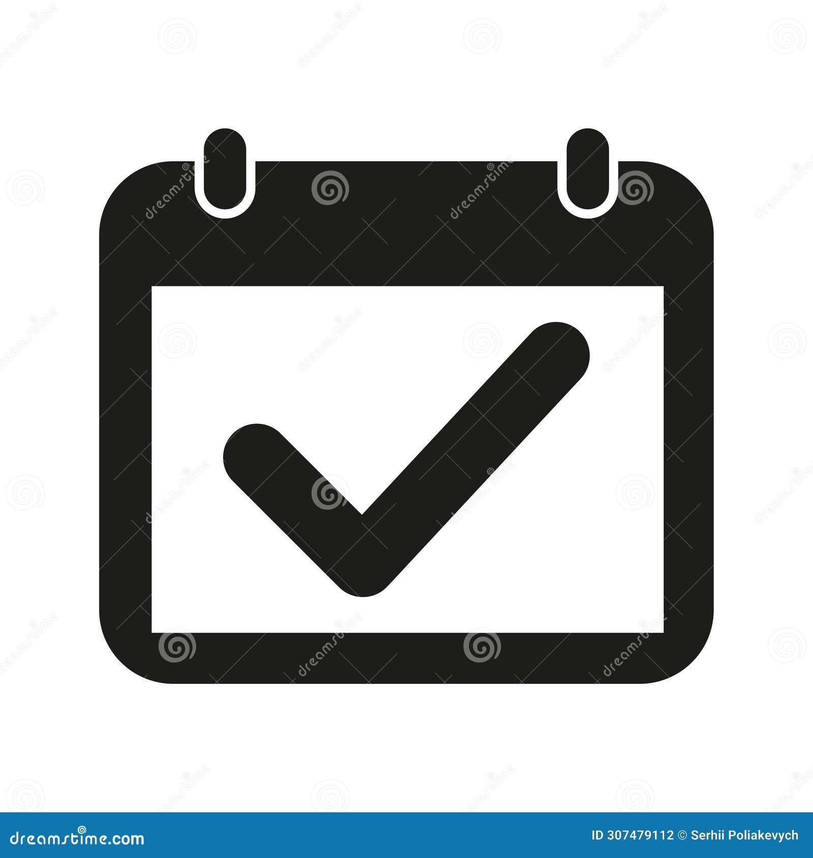 Drawing of a Calendar with a Tick Mark As a Symbol Stock Illustration ...