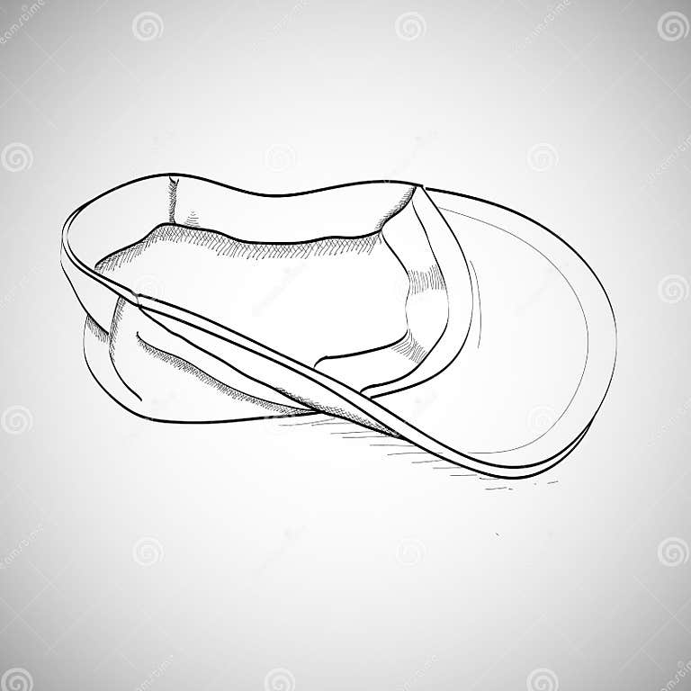 Drawing Caps, Sketch, Baseball Cap Lying on the Stock Vector ...