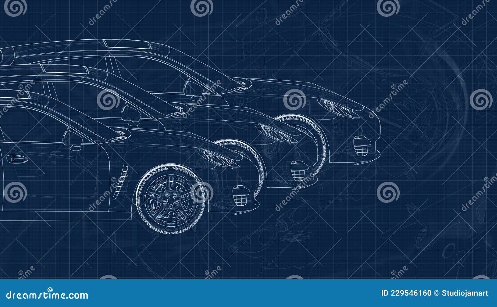 Drawing of a Car and Its Parts Stock Illustration - Illustration of ...