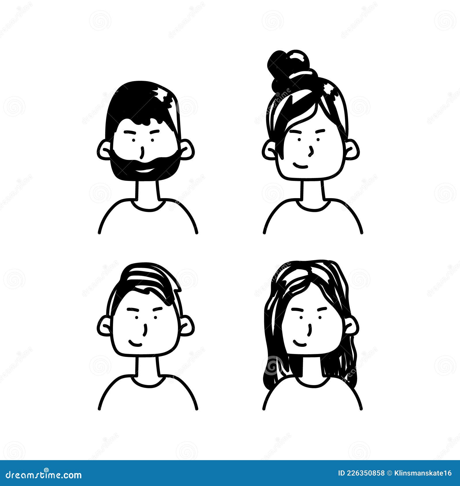Drawing Cartoon Character Avatar Design Vector Stock Vector ...