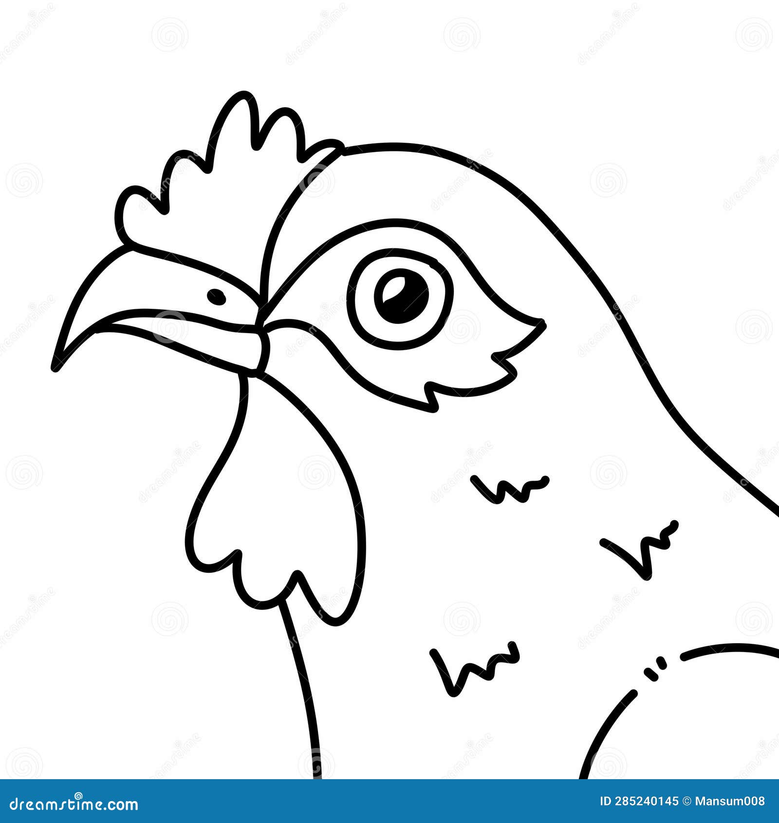 Drawing Cartoon Chicken on a White Background Stock Illustration ...
