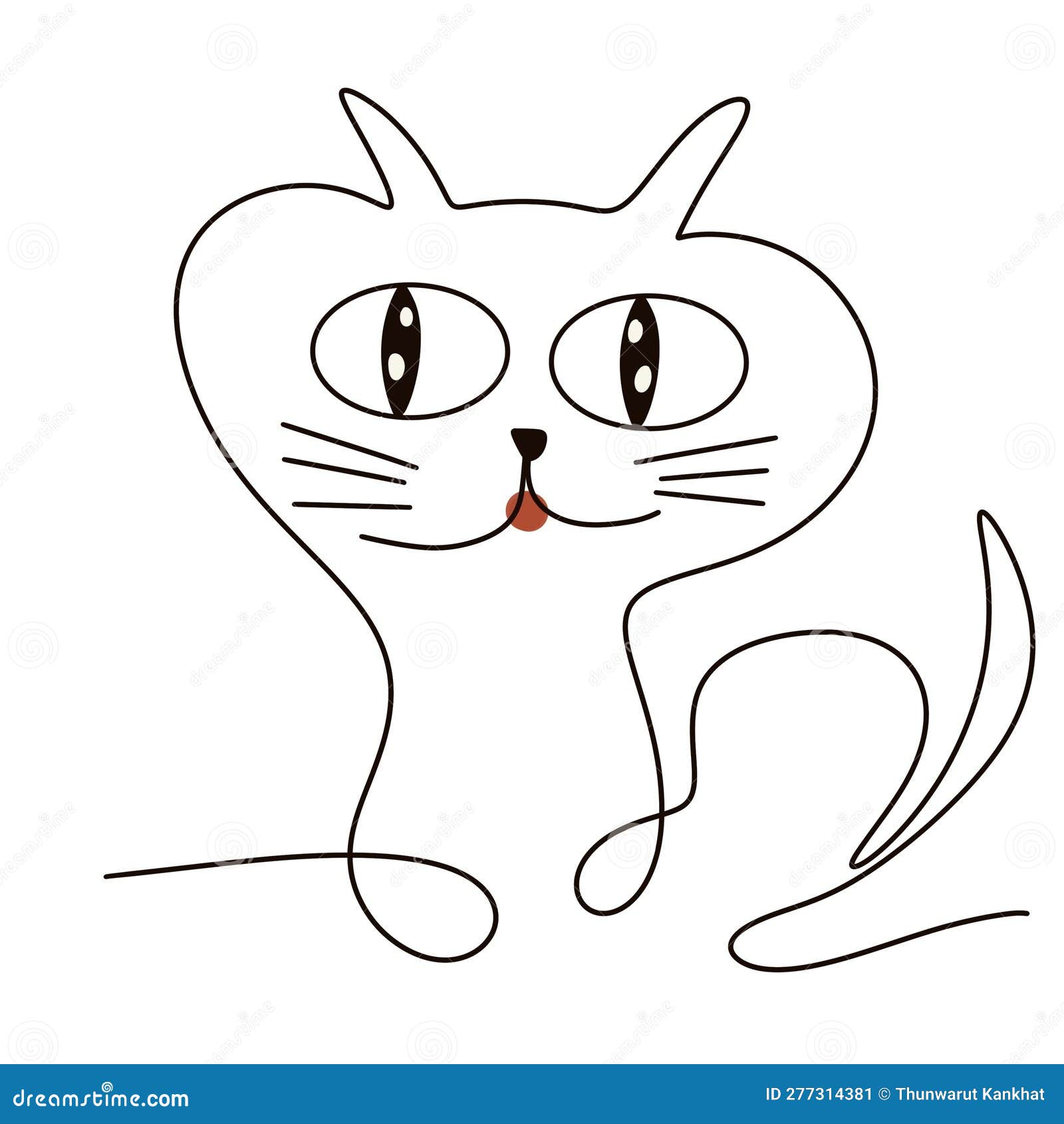 Drawing of Cat on White Backgroung for Component of Design. Stock ... Drawing of Cat on White Backgroung for Component of Design. Stock ...