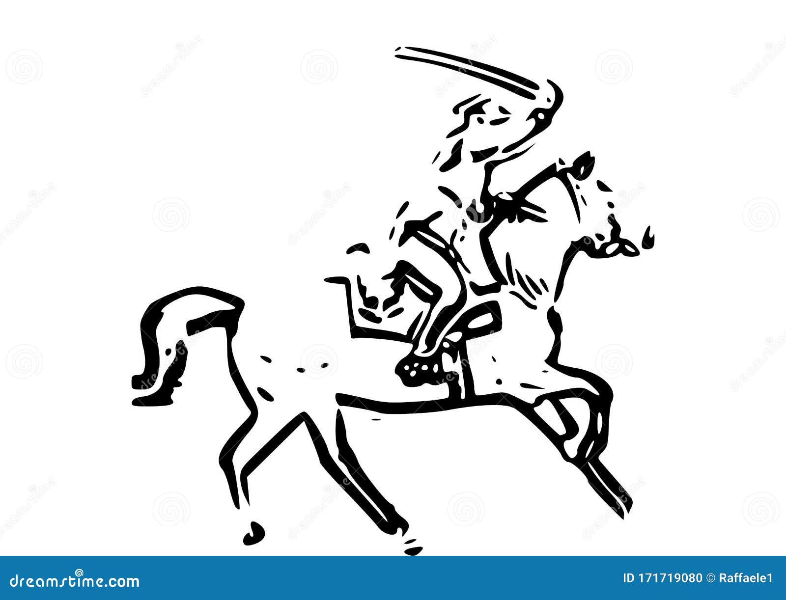 Drawing of Cavalry with White Background Stock Illustration ...