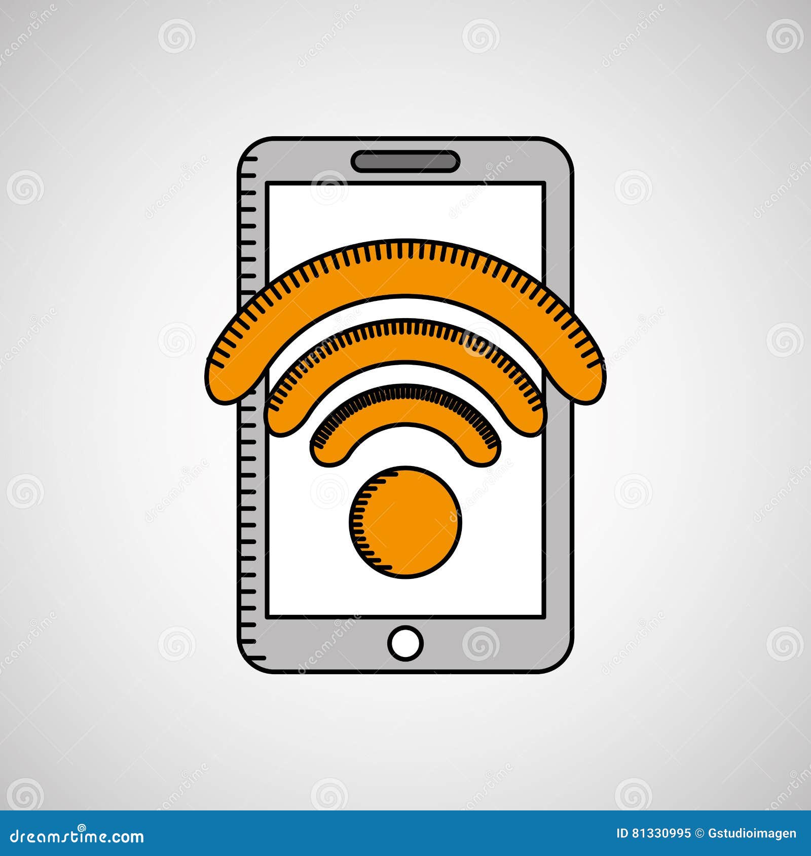 Drawing Cellphone Wifi Internet Stock Vector - Illustration of service ...