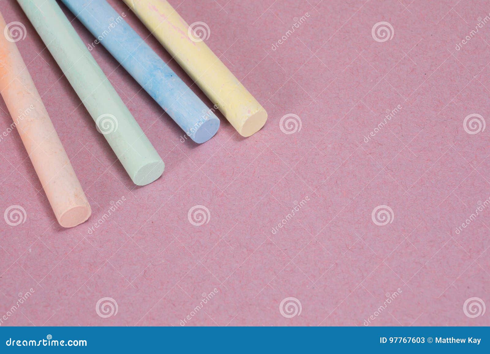 Drawing Chalk Sticks Close Up with Pink Copy Space Stock Image - Image ...