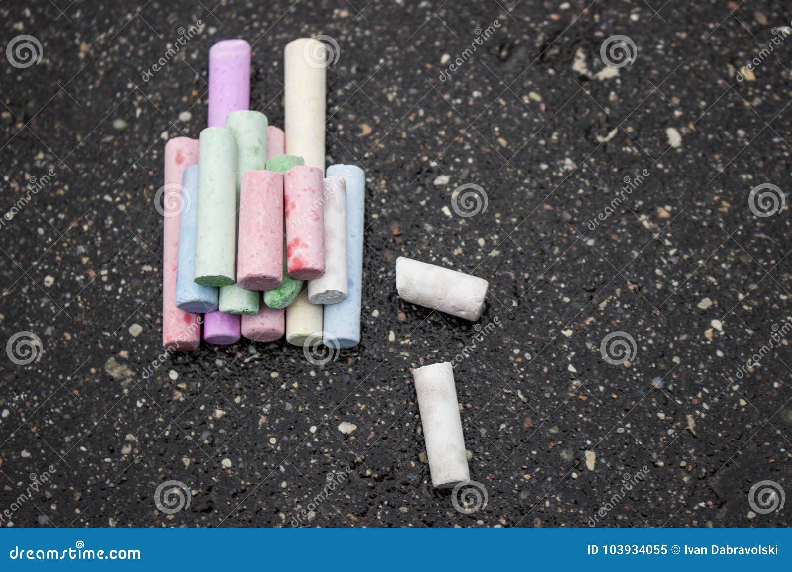 Drawing with Chalks Asphalt Colored Crayons Stock Image - Image of ...