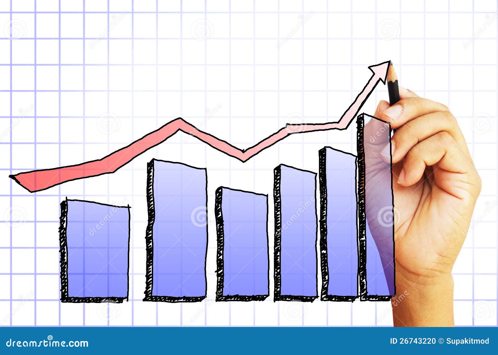 Drawing a chart stock photo. Image of success, market - 26743220