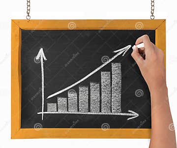 Drawing Chart Representing Growth Stock Image - Image of idea, graph ...