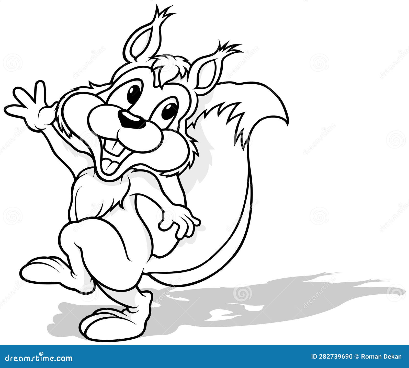 Drawing of a Cheerful Dancing Squirrel Stock Vector - Illustration of ...