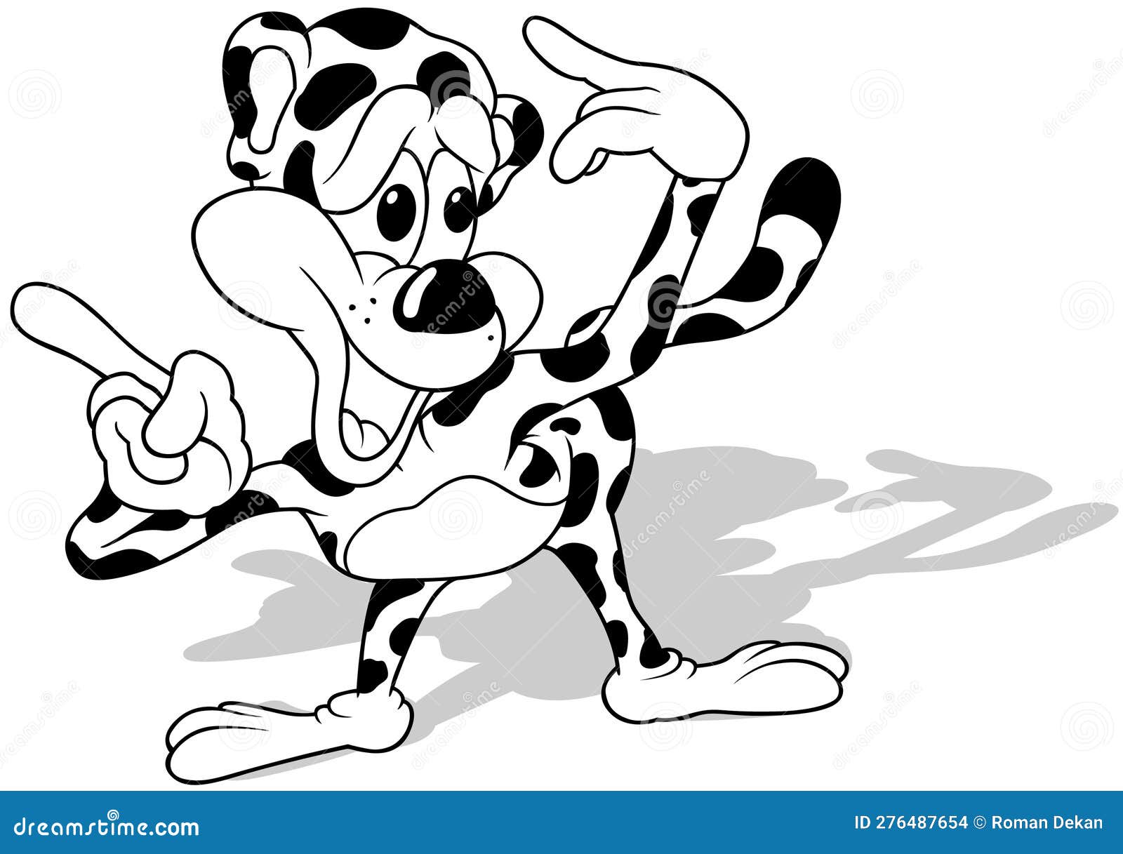 Drawing of a Cheerful Leopard Pointing the Direction with Its Paws ...