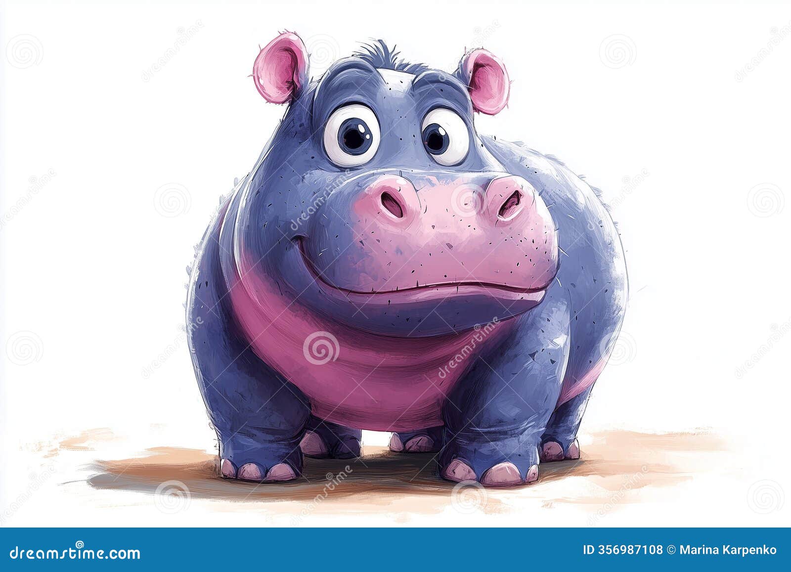 Pink Hippo Hand Puppet Posing On Brown Background Royalty-Free Stock ...