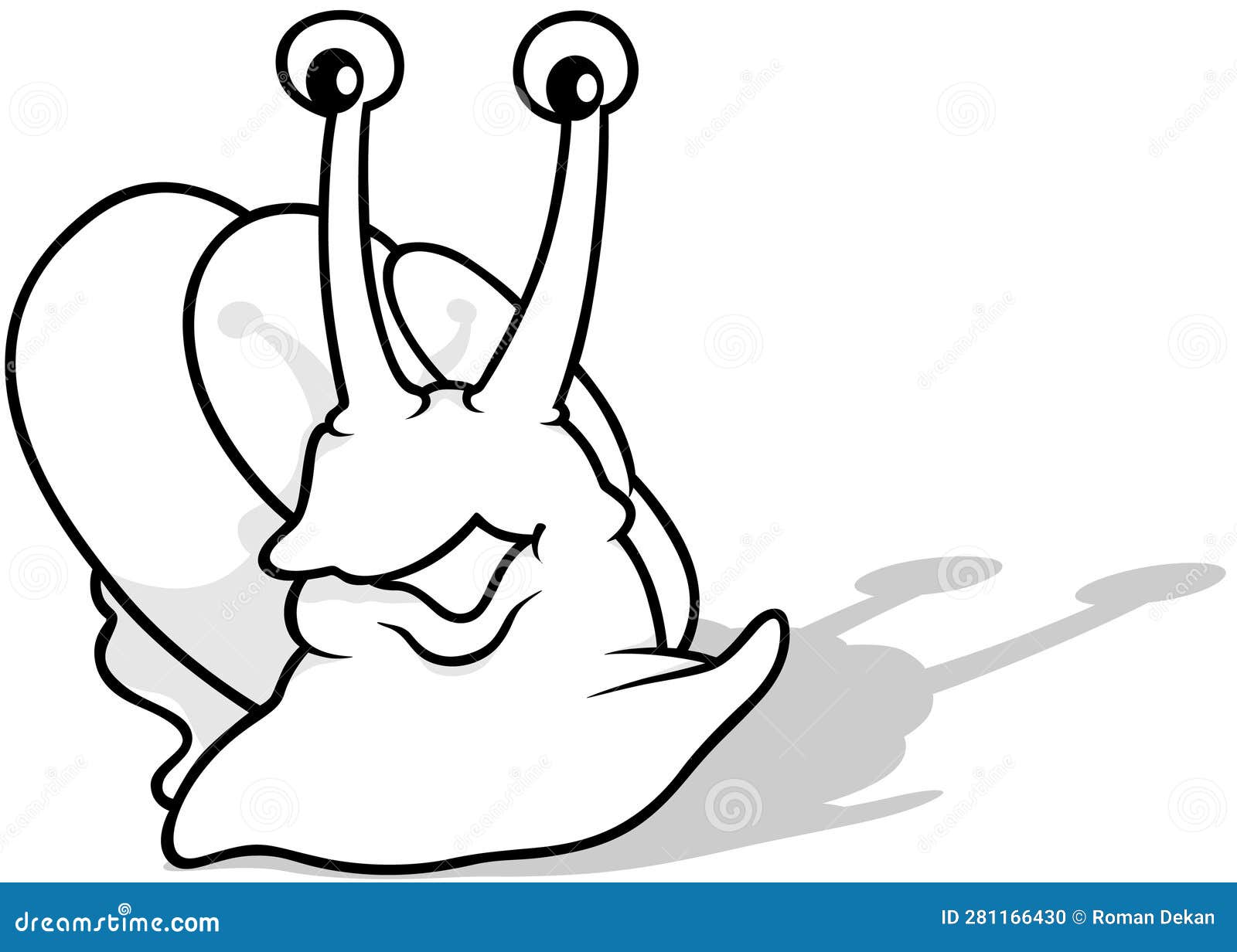 Drawing of a Cheerful Snail from Front View Stock Vector - Illustration ...