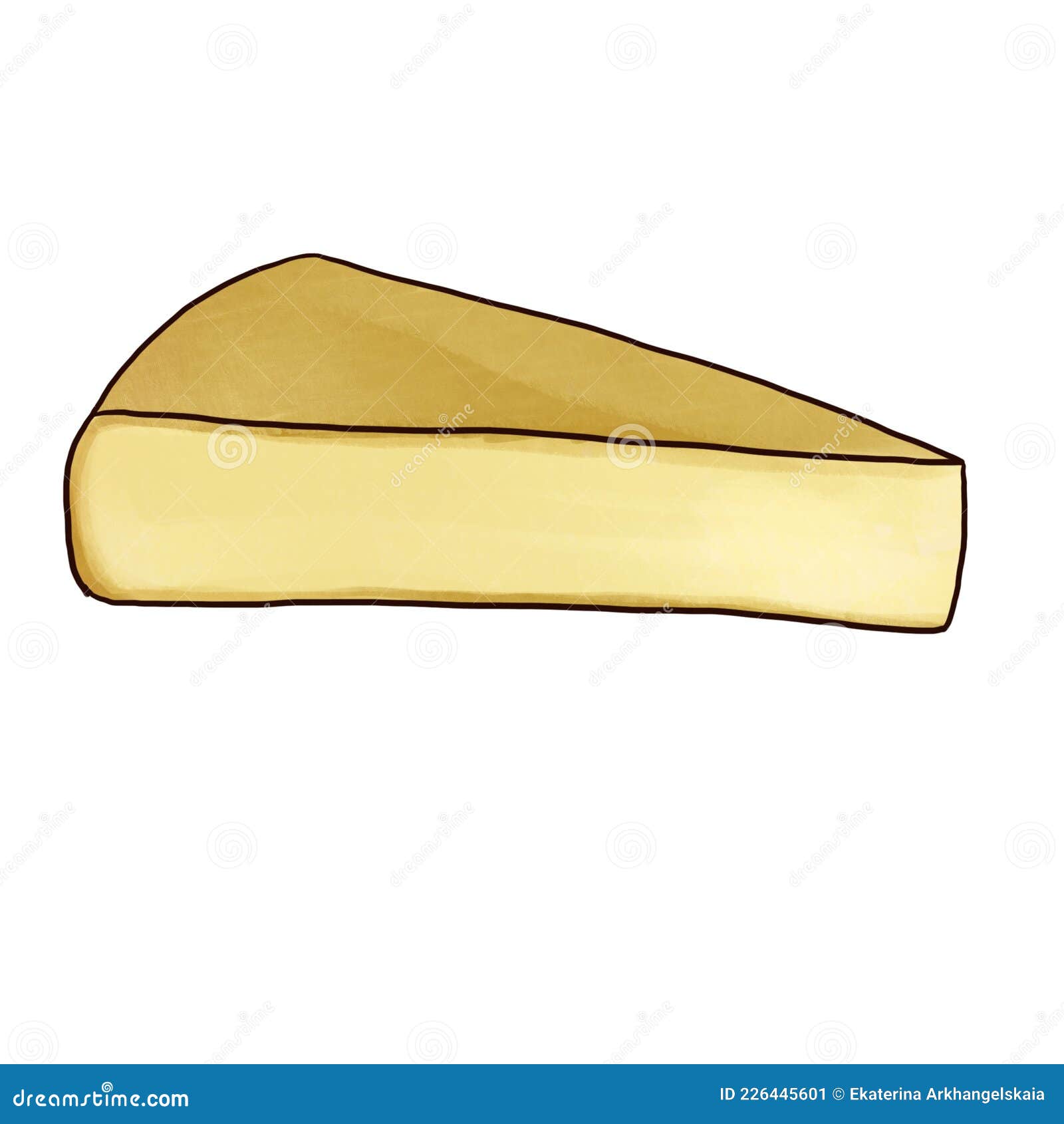 Drawing Cheese Emmental Isolated At White Background Stock Illustration ...