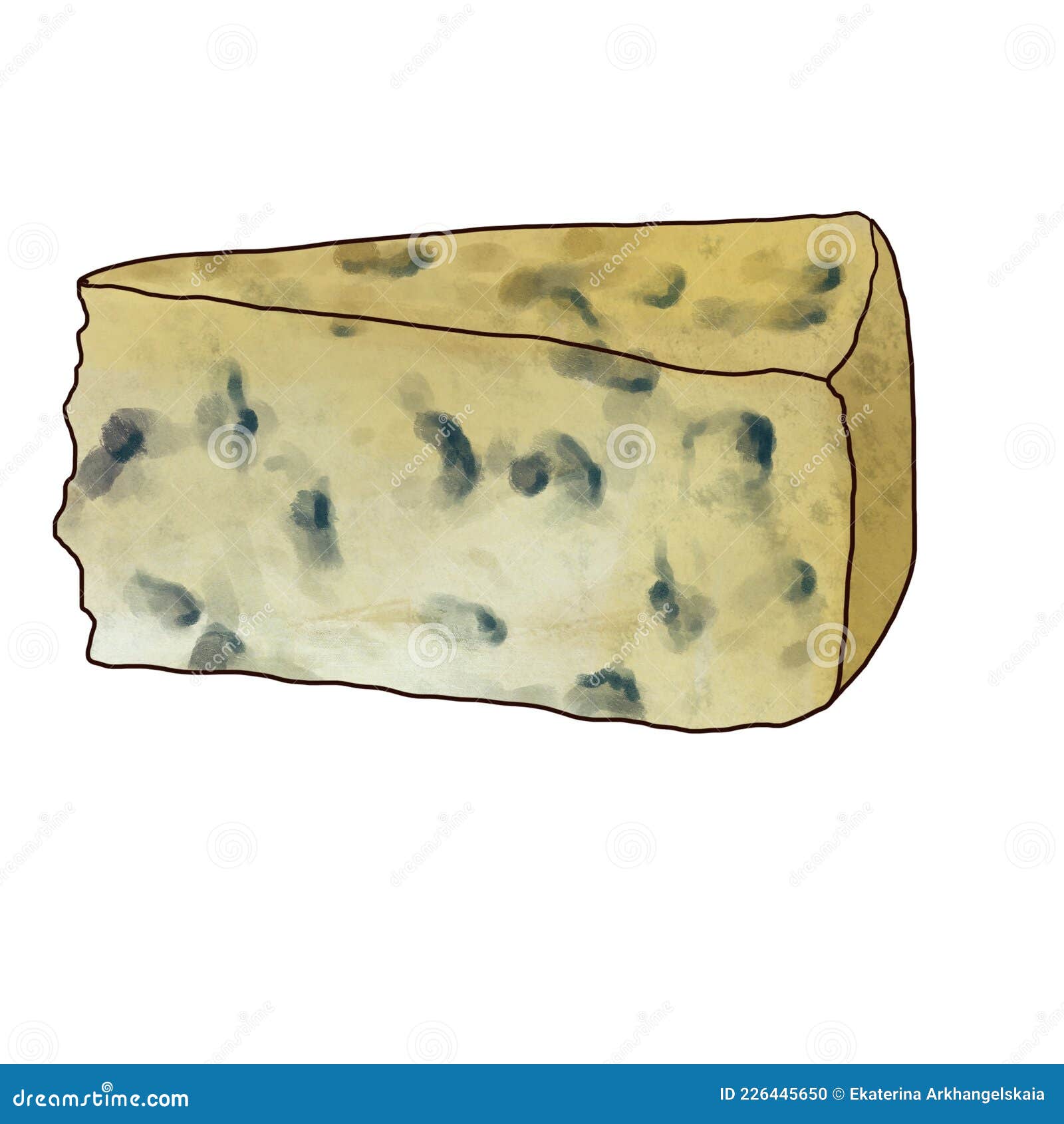 Drawing Cheese Emmental Isolated At White Background Stock Illustration ...
