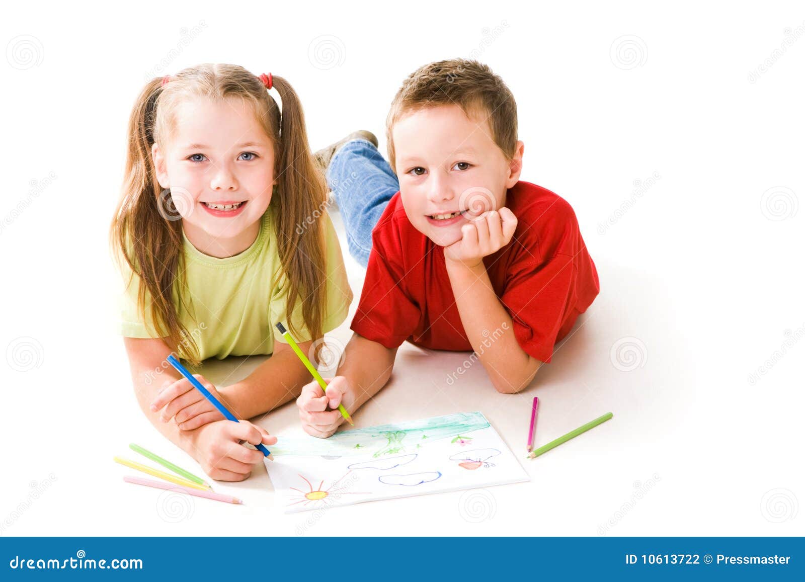 Drawing children stock photo. Image of casual, holding - 10613722