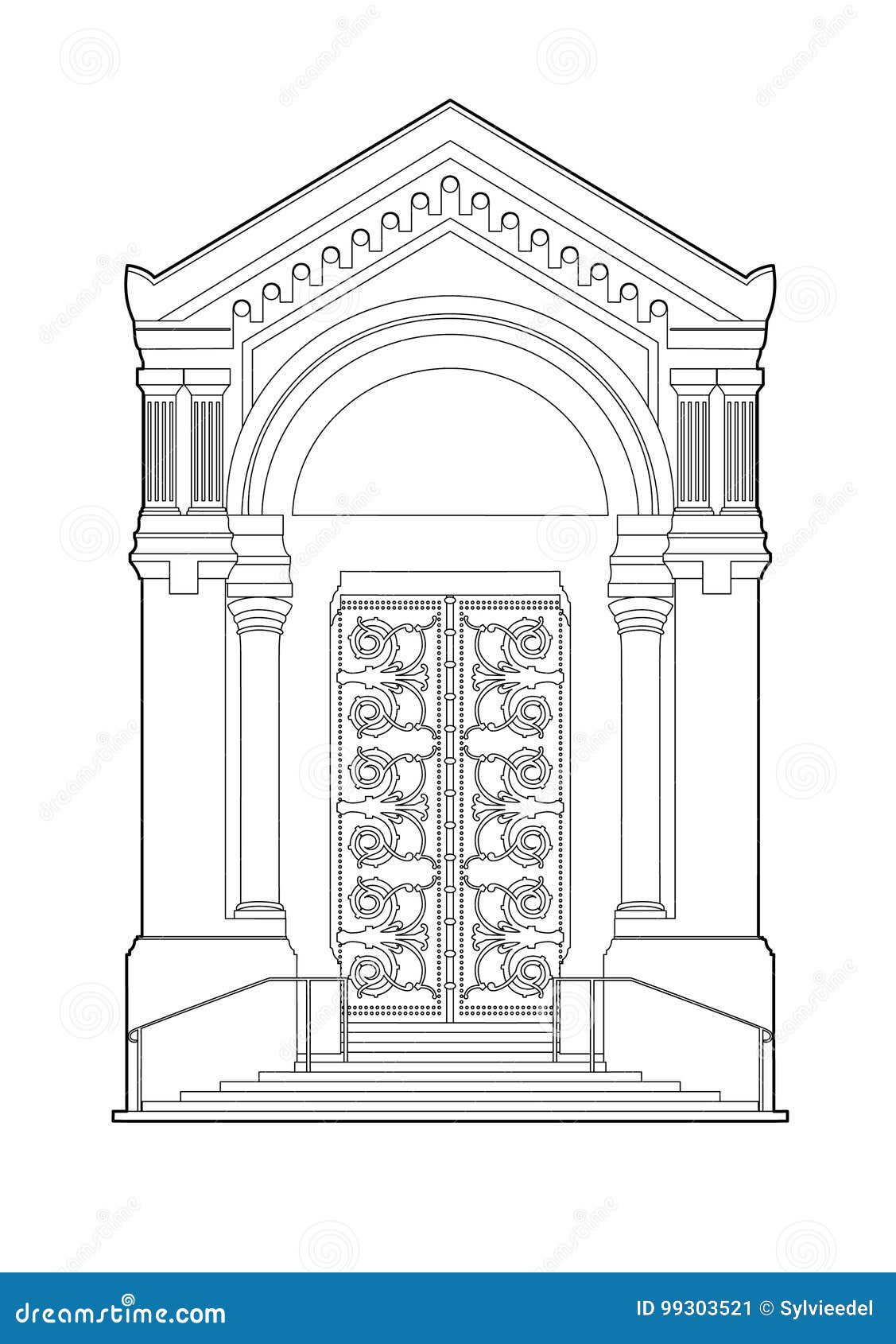 Drawing church door stock vector. Illustration of drawing - 99303521