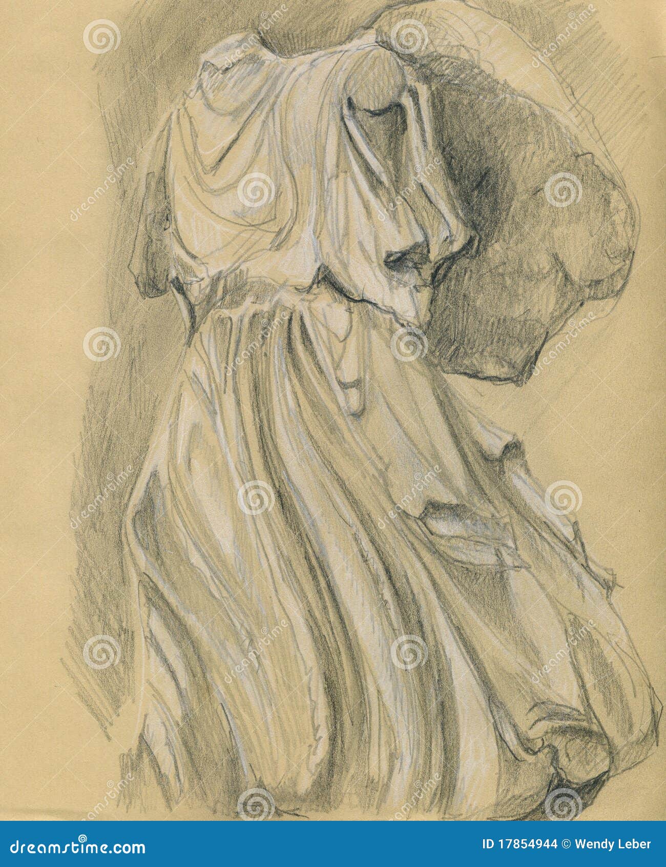 Drawing of a Classical Greek Sculpture. Stock Illustration ...