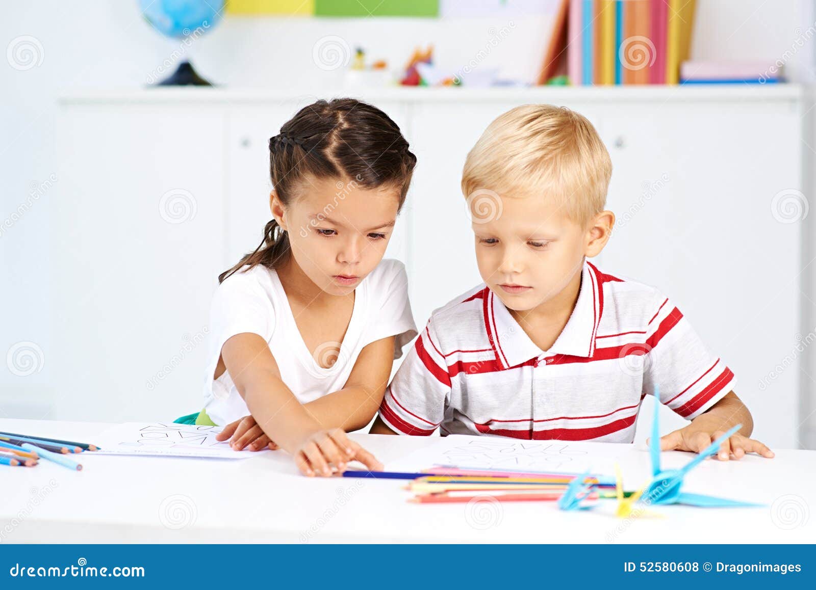 Drawing classmates stock photo. Image of leisure, schoolboy - 52580608