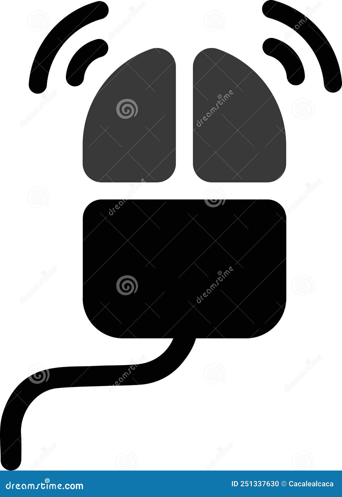 The Drawing of a Clicked Black Computer Mouse, a Hardware Input Device ...