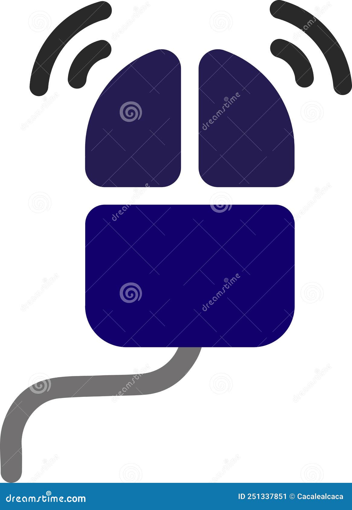 The Drawing of a Clicked Blue Computer Mouse, a Hardware Input Device ...