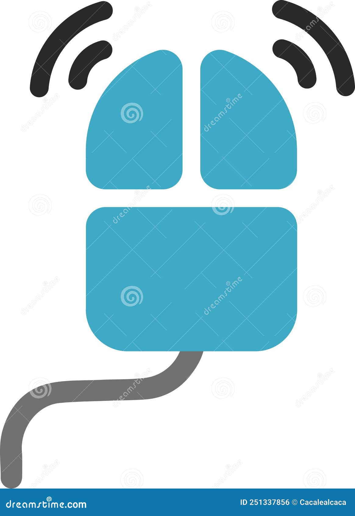 The Drawing of a Clicked Blue Computer Mouse, a Hardware Input Device ...