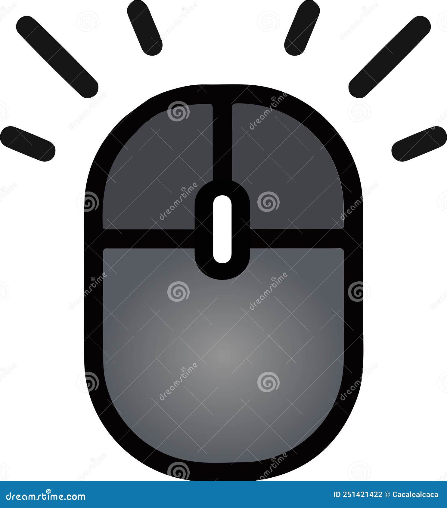 The Drawing of a Clicked Grey Computer Mouse, a Hardware Input Device ...