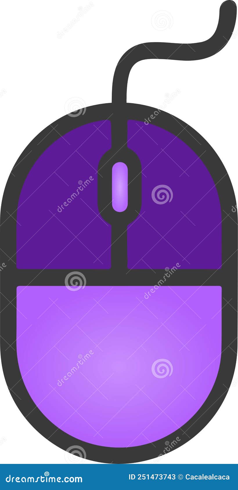 The Drawing of a Clicked Lilac Computer Mouse, a Hardware Input Device ...