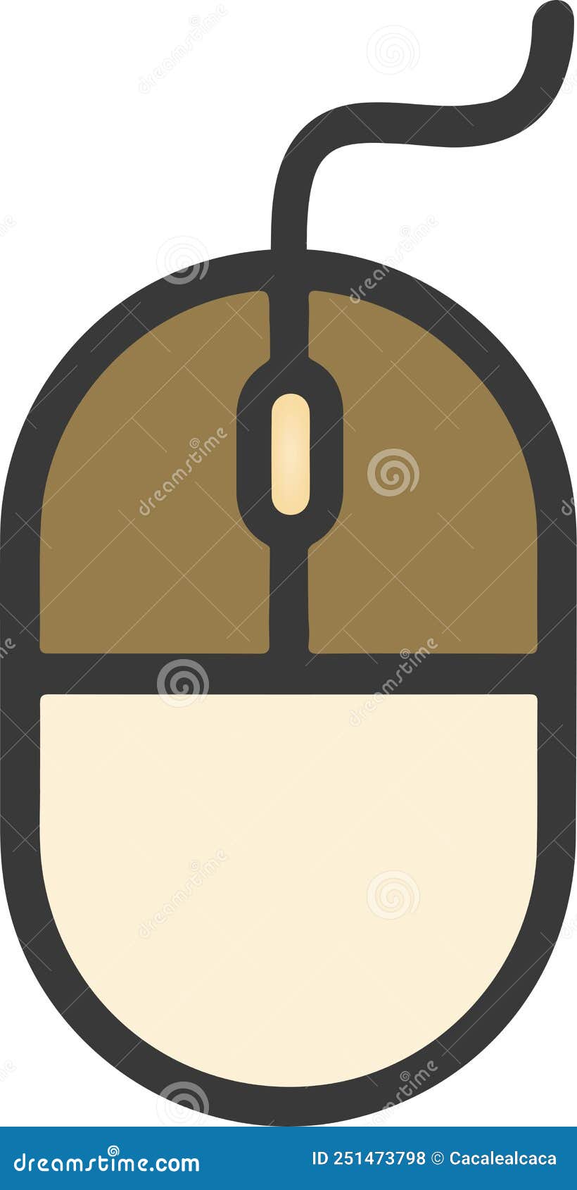 The Drawing of a Clicked Orange Computer Mouse, a Hardware Input Device ...