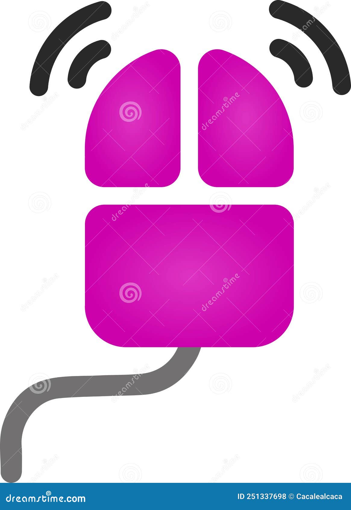 The Drawing of a Clicked Pink Computer Mouse, a Hardware Input Device ...